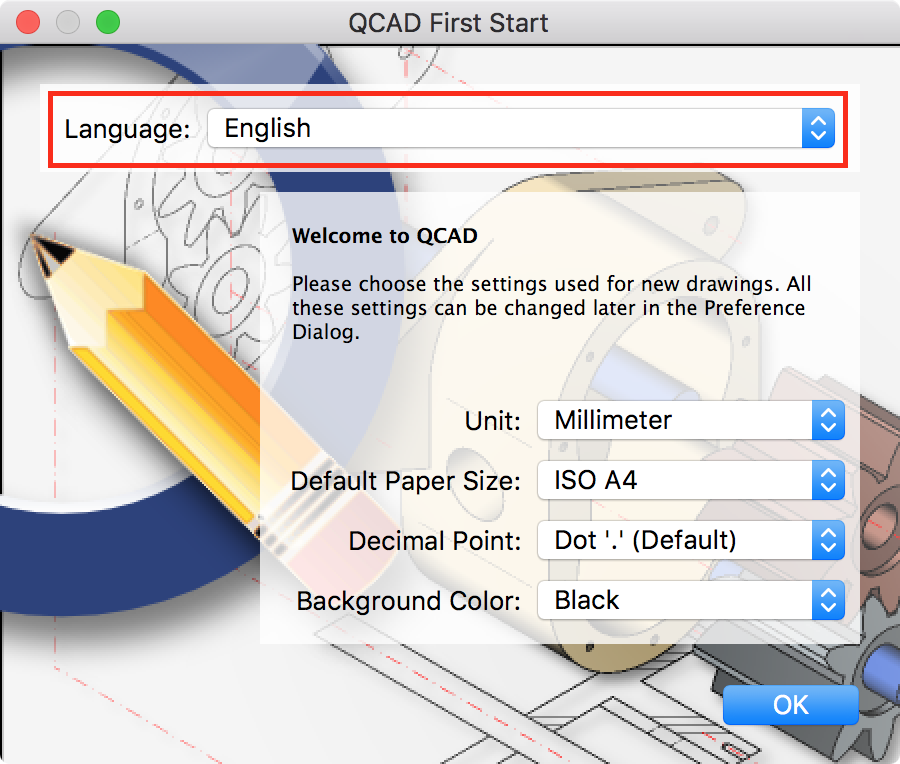 QCAD - Tutorial: Changing the User Interface Language