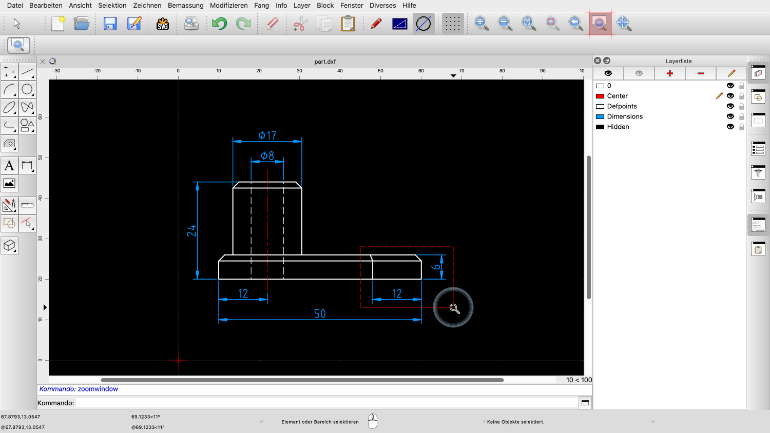 QCAD - Tutorial: 1.2 Viewing and Navigating