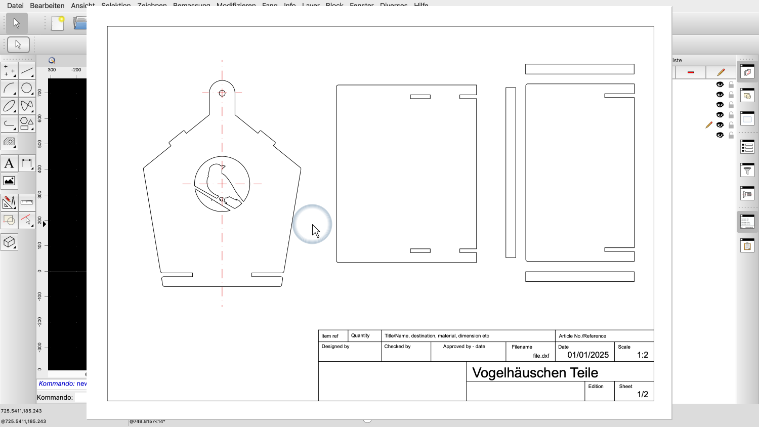 QCAD - Tutorial: 2.4 Layouts and Viewports