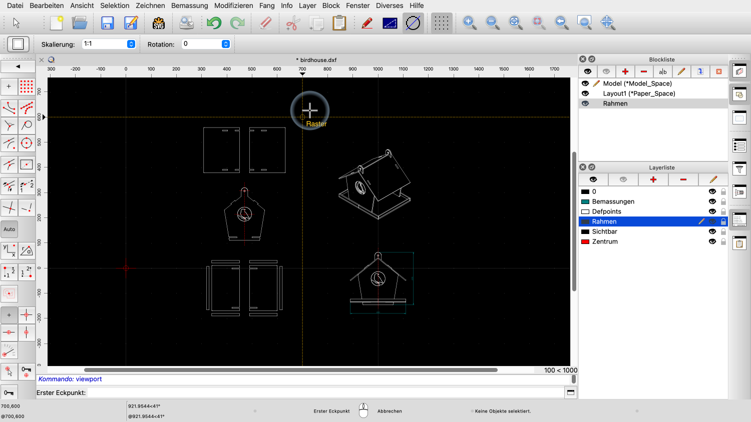 QCAD - Tutorial: 2.4 Layouts and Viewports