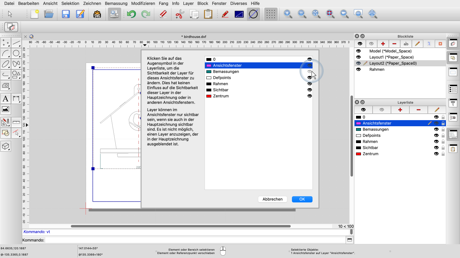 QCAD - Tutorial: 2.4 Layouts and Viewports