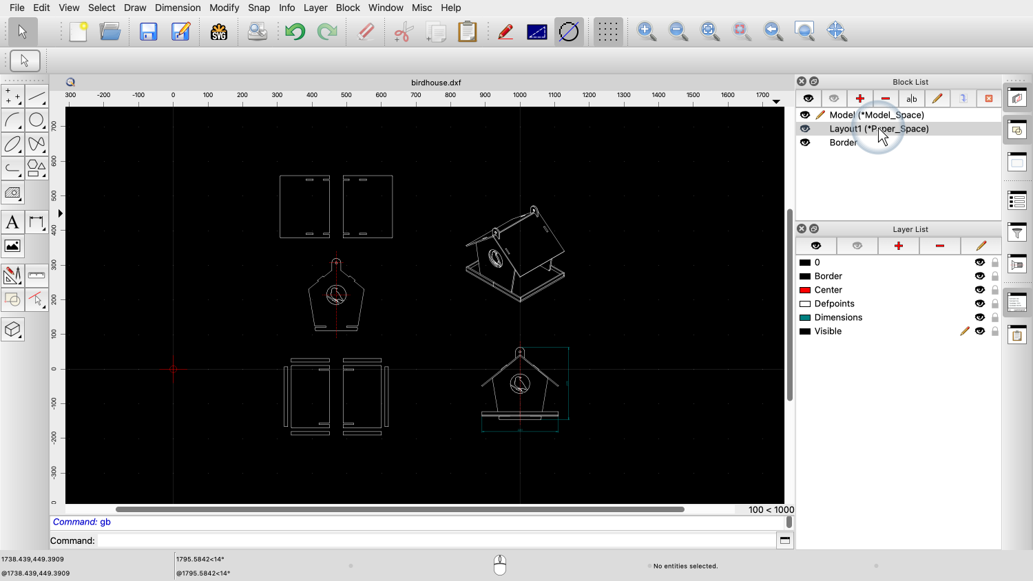 QCAD - Tutorial: 2.4 Layouts and Viewports